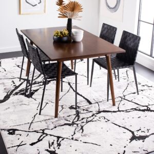 safavieh amelia collection area rug - 8' x 10', grey & black, modern abstract design, non-shedding & easy care, ideal for high traffic areas in living room, bedroom (ala293k)