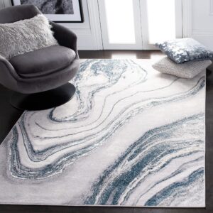 safavieh orchard collection accent rug - 3' x 5', grey & blue, modern abstract design, non-shedding & easy care, ideal for high traffic areas in entryway, living room, bedroom (orc637f)