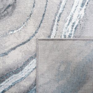 SAFAVIEH Orchard Collection Accent Rug - 3' x 5', Grey & Blue, Modern Abstract Design, Non-Shedding & Easy Care, Ideal for High Traffic Areas in Entryway, Living Room, Bedroom (ORC637F)