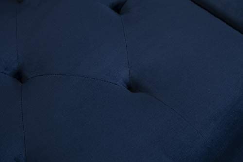 Convertible Sectional Sofa Bed, L-Shaped Reversible Reclining Velvet Sofa with 3 Seats and Pillows for Living Room Small Apartment Spaces Furniture Set (Blue)