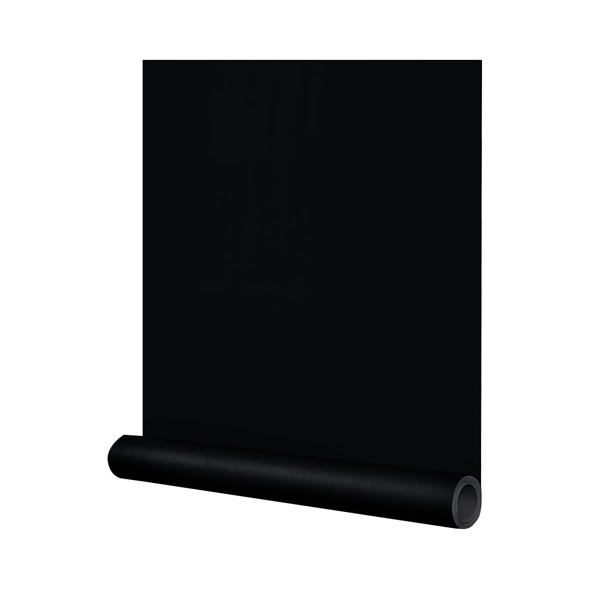 FUKU MON 24"x394" Black Wallpaper Peel and Stick Black Contact Paper Matte Solid Black Textured Self Adhesive Removable Thick Vinyl Film Roll for Cabinets Bedroom Wall Decoration