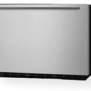 Summit Appliance FF1DSS24 24" Wide Built-In Drawer Refrigerator, Black 21.5" Wide Cabinet, Oversized 24" Stainless Steel Door, No Frost, 115V