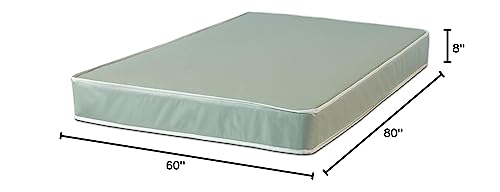 Treaton, 8-Inch Firm Double Sided Tight top Waterproof Vinyl Innerspring Mattress, Queen