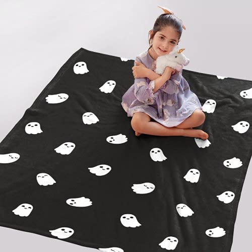 The Ghost Flannel Blanket Decor Soft Cozy Warm Fluffy Blanket for Bed Couch Travel Beach 50x40 inch for Kids