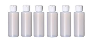 natural farms 2 oz natural pour spout plastic bottles - 6 pack - for essential oils, perfumes, lotions