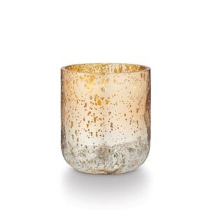 ILLUME Noble Holiday Winter White Small Crackle Glass Candle