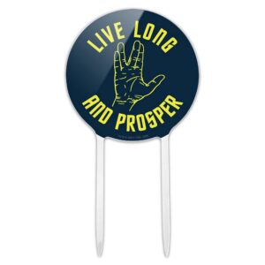 acrylic star trek live long and prosper cake topper party decoration for wedding anniversary birthday graduation