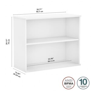 Bush Business Furniture 2-Shelf 29-inch H Bookcase, White (BK3036WH)