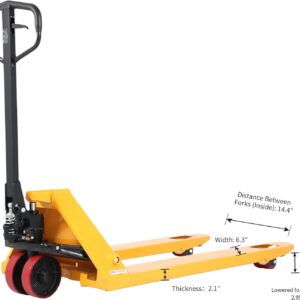 Tory Carrier Manual Pallet Jack 5500 Lb. Capacity, Pallet Truck 48 × 27 Fork Size Standard Duty Hand Trucks