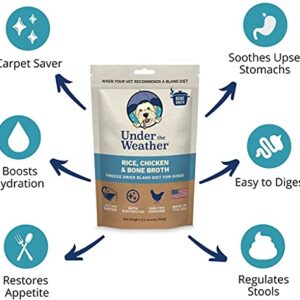 Under the Weather Bland Diet for Dogs | Easy to Digest for Sick Dogs |Always Be Ready| Contains Electrolytes - All Natural Freeze Dried 100% Human Grade Meats| 2 Pack- Chicken, Rice & Bone Broth - 6oz