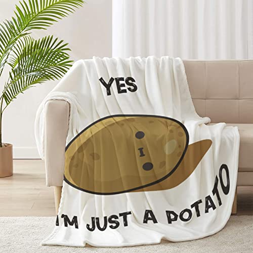 Smier Direct Cute Potato Soft Comfy Flannel Blanket Fluffy Queen Plush Throw Twin Cozy Outdoor Picnic Living Room Travel Couch 50x40in for Children