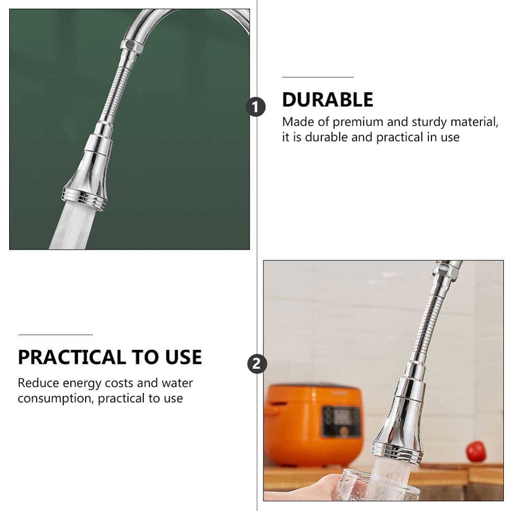 DOITOOL 1PC Faucet sink water tap head Movable Kitchen Tap Head Fauce Sprayer Head bathtub water tap bathtub accessories Water Tap Extender filter to rotate one-hand Stainless steel