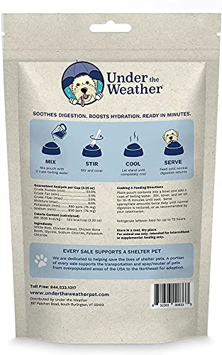 Under the Weather Bland Diet for Dogs | Easy to Digest for Sick Dogs |Always Be Ready| Contains Electrolytes - All Natural Freeze Dried 100% Human Grade Meats| 2 Pack- Chicken, Rice & Bone Broth - 6oz