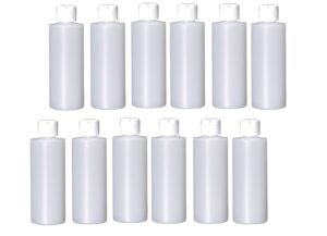 natural farms 4 oz plastic flip top pour spout bottles - 12 pack - for essential oils, perfumes, lotions