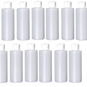 Natural Farms 4 oz Plastic Flip Top Pour Spout Bottles - 12 Pack - for Essential Oils, Perfumes, Lotions