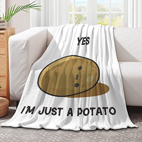 Smier Direct Cute Potato Soft Comfy Flannel Blanket Fluffy Queen Plush Throw Twin Cozy Outdoor Picnic Living Room Travel Couch 50x40in for Children