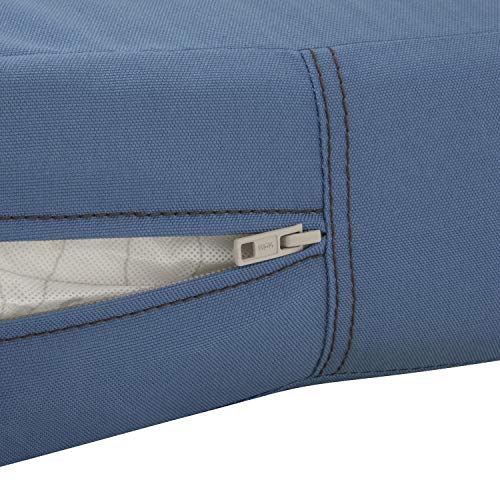 Classic Accessories Ravenna Water-Resistant Patio Chaise Cushion Cover, 80 x 26 x 3 Inch, Empire Blue, Patio Furniture Cushion Covers