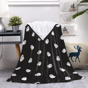 The Ghost Flannel Blanket Decor Soft Cozy Warm Fluffy Blanket for Bed Couch Travel Beach 50x40 inch for Kids