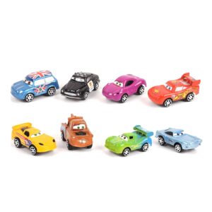 ERANCE 8 Pcs Mini Pull Back Racers Cars, Miniature Car Figurine Toys, Cake Toppers, Cupcake Decorations