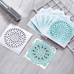 30PCS Disposable Shower Drain Hair Catcher Mesh Stickers Waterproof Adhesive Floor Drain Sticker Mesh Bathroom Vanity Sink Shower Stall Bathtub Balcony Laundry Room Kitchen Washroom Accessor (Pink)