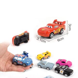 ERANCE 8 Pcs Mini Pull Back Racers Cars, Miniature Car Figurine Toys, Cake Toppers, Cupcake Decorations