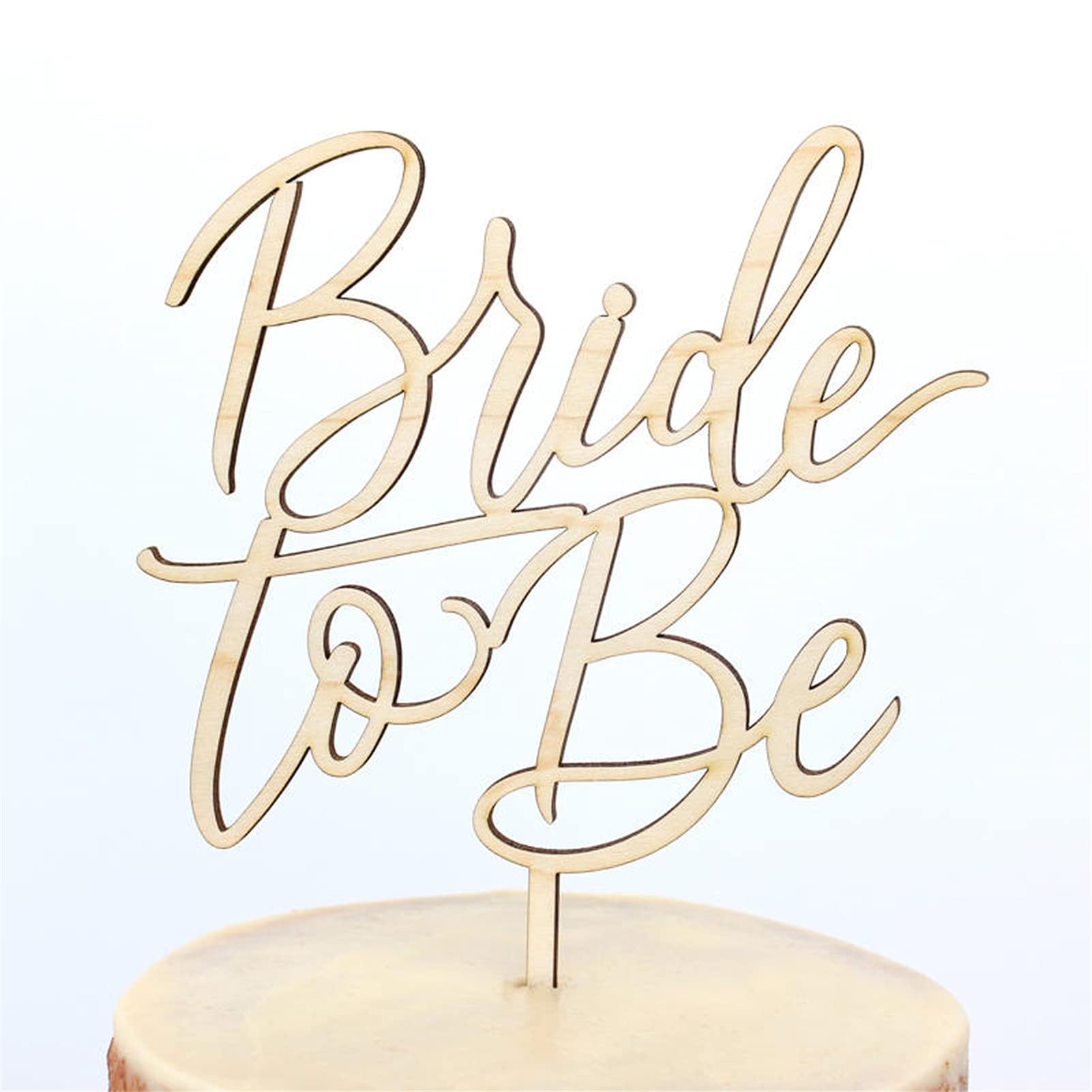 Bride To Be Cake Topper for Bridal Shower Decoration - Bachelorette Rustic Wedding Party, Wood