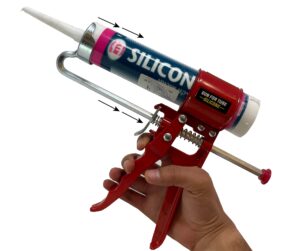 compact 11” caulking gun - anti drip extreme-duty caulking gun - new and innovative design - lightweight metal frame