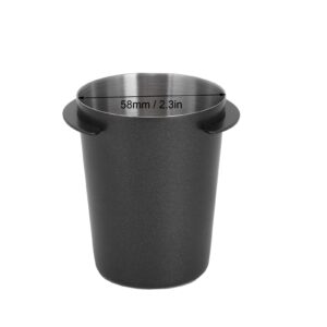 Coffee Dosing Cup, 58mm Stainless Steel Coffee Dosing Cup Coffee Sniffing Mug Powder Feeder Part for Espresso Machine Home(58mm black)