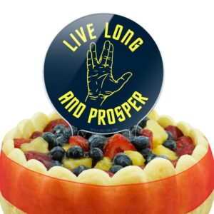 Acrylic Star Trek Live Long and Prosper Cake Topper Party Decoration for Wedding Anniversary Birthday Graduation