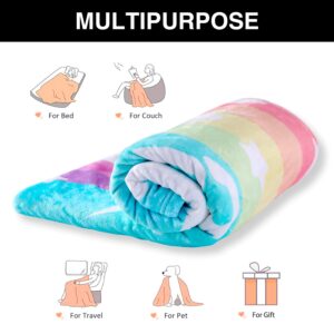 DUISE Soft Flannel Throw Blanket Magic Glowing Jellyfish Underwater All Season Warm and Cozy Quilt Blanket for Bed Sofa Couch Lightweight Travelling Camping 50"x60" Throw Size for Kids Boys Women