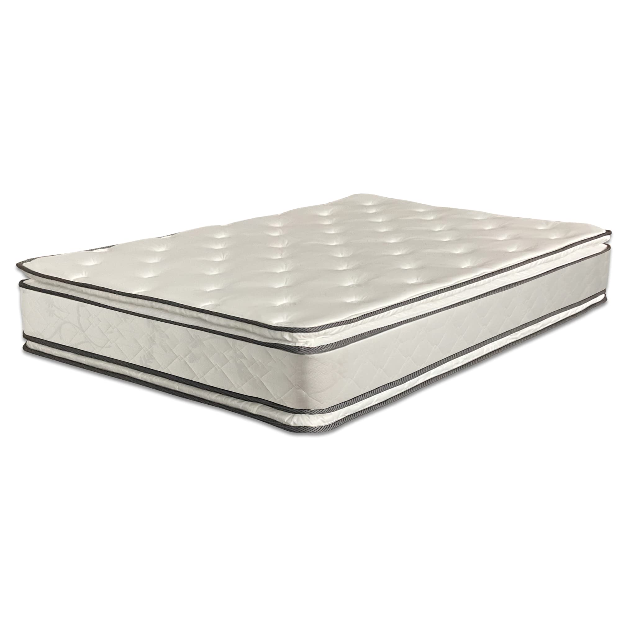 Treaton, 12-Inch Medium Plush Double Sided Pillowtop Innerspring Mattress, Queen (302j-5/0-1)