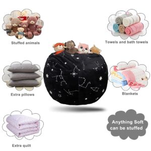 DODO NICI Bean Bag Chair Cover -(NO Beans) for Kids Teens, Zipper Opening, Soft Velvet, X-Large (34" Black)