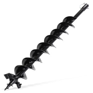 bisupply auger drill bit - 4 x 30 inch garden auger spiral drill bit black steel garden auger spiral drill bit tool