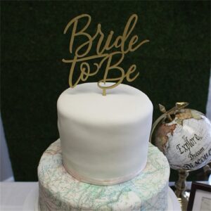 Bride To Be Cake Topper for Bridal Shower Decoration - Bachelorette Rustic Wedding Party, Wood