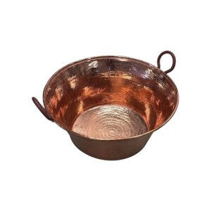 mh global large 26 inch heavy duty gauge copper jam pan cazo de cobre para carnitas tacos