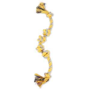 caletoo dog rope toys for small dogs, rope chew toys for aggressive chewers, 22 inchs long 6 knots puppy teething chew toy, tug of war interactive tough tug dog toys, yellow