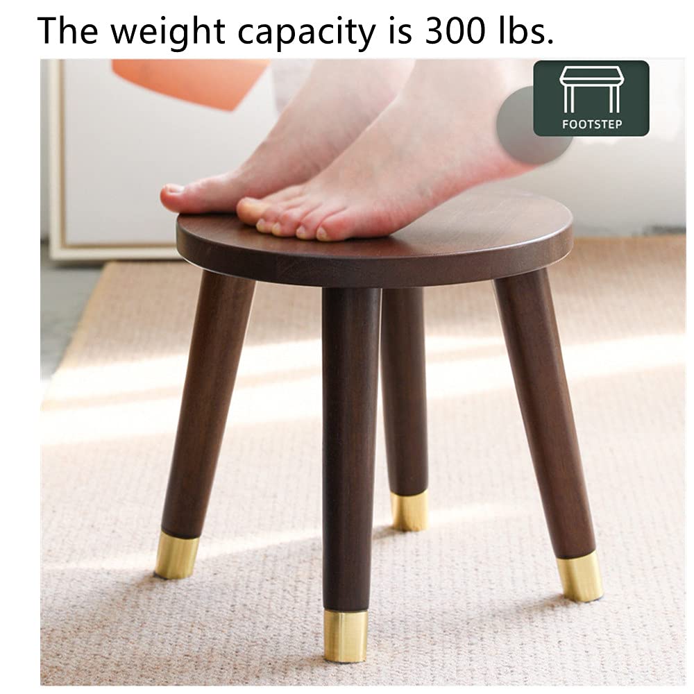 Natural and Co. Wooden Stool Round Step Stool 10 Inch Plant Stands Detachable Legs Vanity Stool Bench, 12X12X10 inch, tongjiao303026