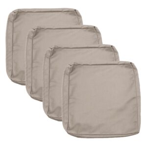 sqodok patio cushion covers 24x22 inch, outdoor cushion covers replacement 4pack for outdoor furniture, waterproof outdoor cushion slicovers sectional cushions cover for sofa chair, tan