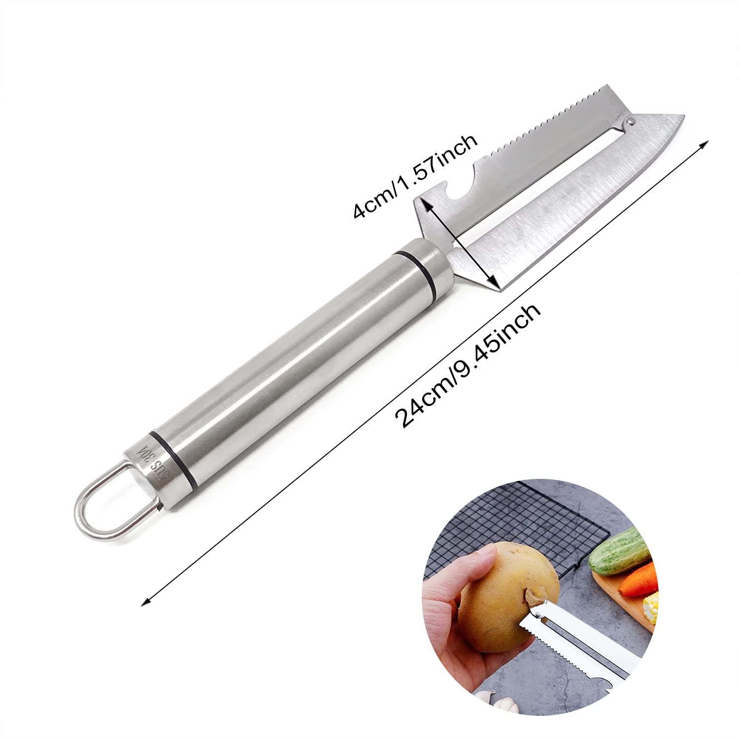 Honbay 1PCS Multifunctional Stainless Steel Knife for Home Kitchen (9.45")