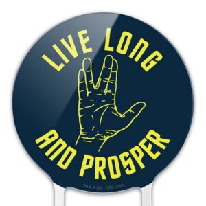 Acrylic Star Trek Live Long and Prosper Cake Topper Party Decoration for Wedding Anniversary Birthday Graduation