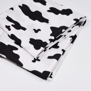 yutone 59" wide 4.0 oz fabric by 100% polyester cow design print fabric,white/black, for party derss by 2 yards (72 inch & white ground)