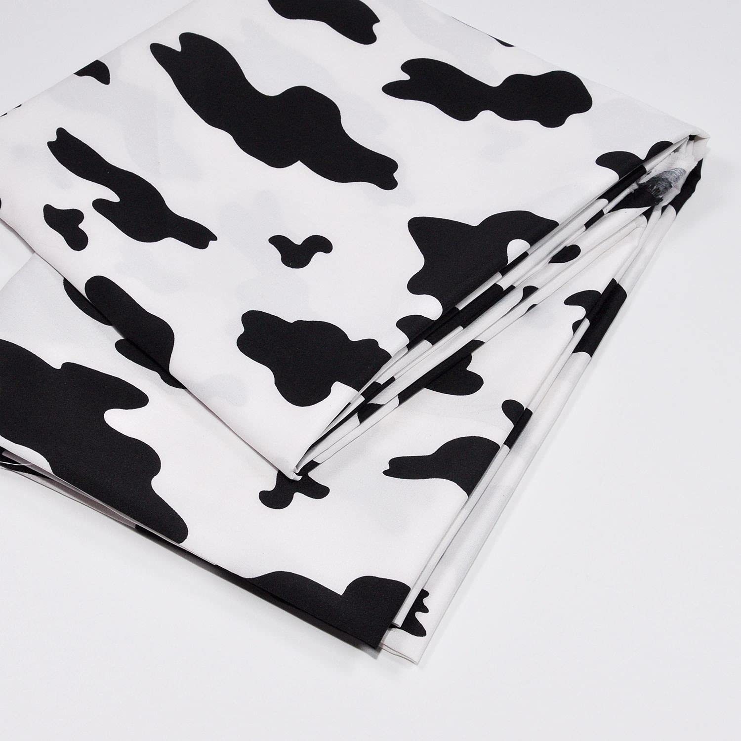 Yutone 59" Wide 4.0 OZ Fabric by 100% Polyester Cow Design Print Fabric,White/Black, for Party Derss by 2 Yards (72 Inch & White Ground)