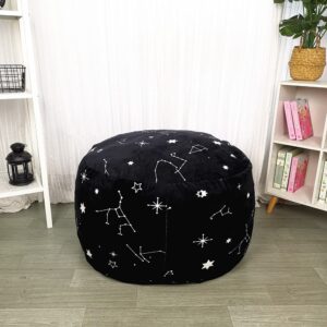 DODO NICI Bean Bag Chair Cover -(NO Beans) for Kids Teens, Zipper Opening, Soft Velvet, X-Large (34" Black)