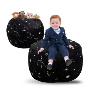 dodo nici bean bag chair cover -(no beans) for kids teens, zipper opening, soft velvet, x-large (34" black)