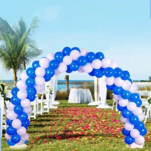 100pcs Royal Blue and White Latex Balloons 12 Inch w/Ribbon for Birthday Graduation Wedding Bridal Baby Shower Celebration Party Decorations Supplies