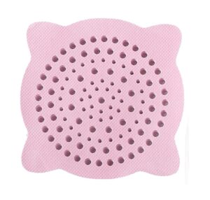 30pcs disposable shower drain hair catcher mesh stickers waterproof adhesive floor drain sticker mesh bathroom vanity sink shower stall bathtub balcony laundry room kitchen washroom accessor (pink)