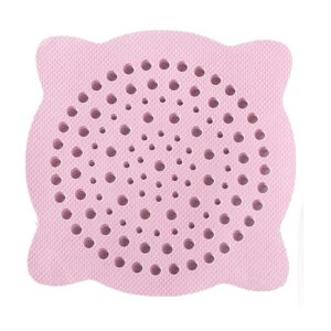 30PCS Disposable Shower Drain Hair Catcher Mesh Stickers Waterproof Adhesive Floor Drain Sticker Mesh Bathroom Vanity Sink Shower Stall Bathtub Balcony Laundry Room Kitchen Washroom Accessor (Pink)