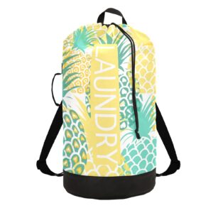 pineapples laundry bag backpack with shoulder straps daisy dirty clothes organizer extra large heavy duty for camp college dorm room essentials for girls