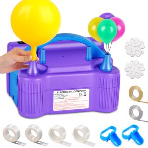 balloon pump electric, keaibuding balloon air pump dual nozzle balloon inflator blower with balloon arch strip kit for party supplies baby shower decorations