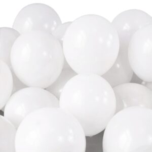 gbsawer white balloons w/ribbon 100pcs 12 inch white latex party balloons for birthday wedding bride baby shower engagement graduation decorations